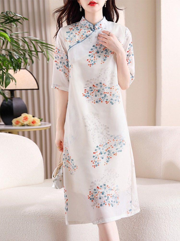 Plus Size Stars Midi Cheongsam Dress – Pluspreorder
