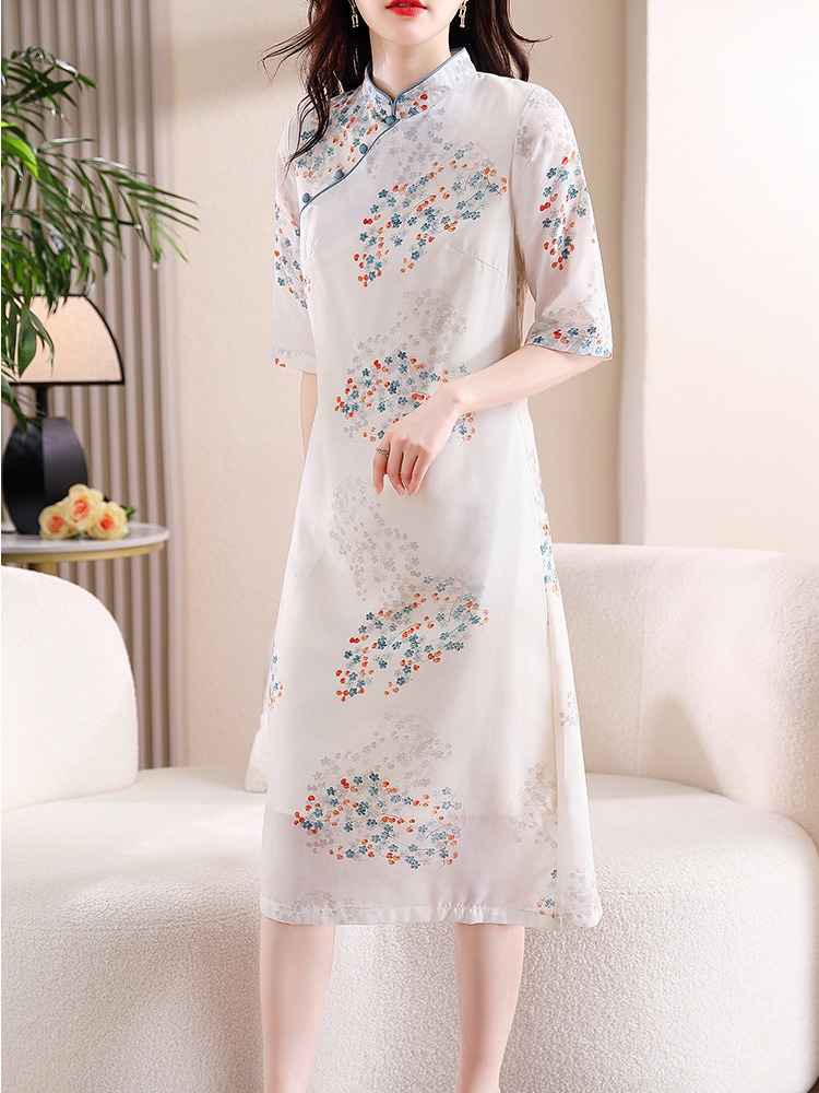 Plus Size Stars Midi Cheongsam Dress – Pluspreorder