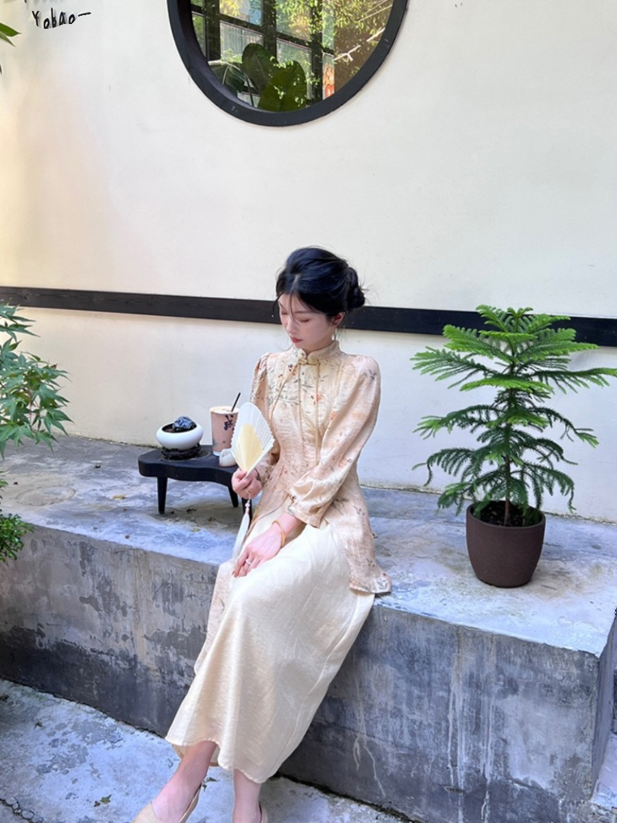 Plus Size Yellow Cheongsam Dress Pluspreorder